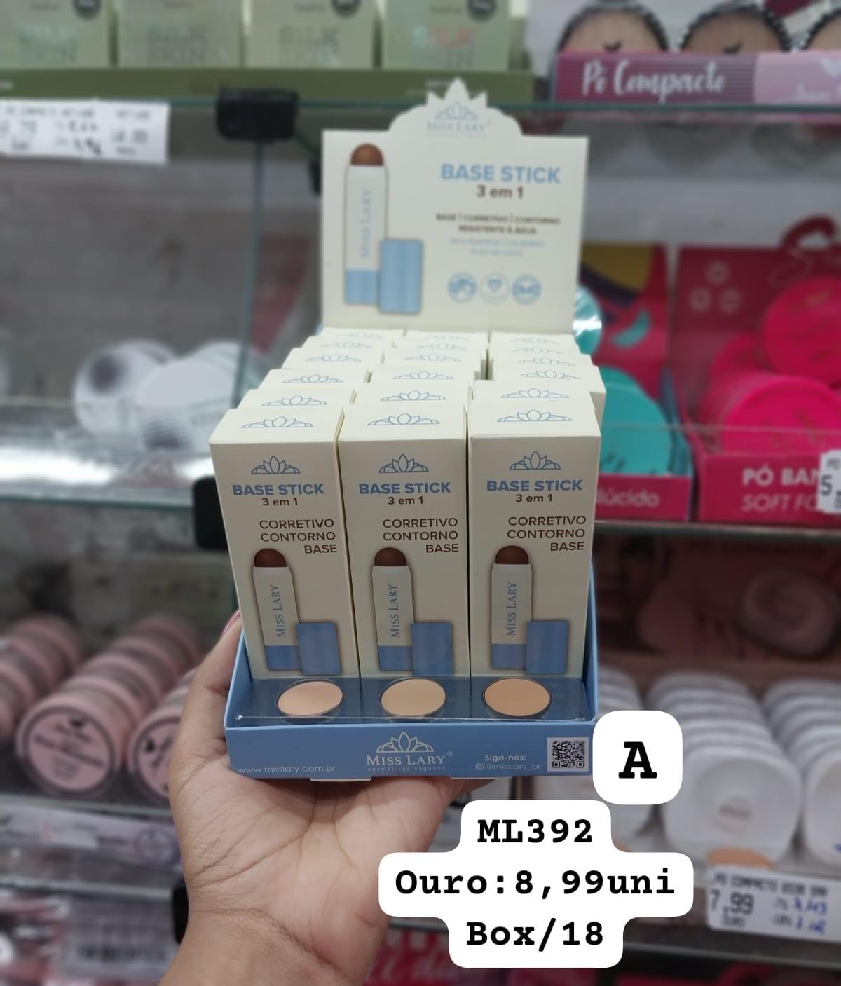 Base Stick 3 em 1 Miss Lary Box A – Direto da 25