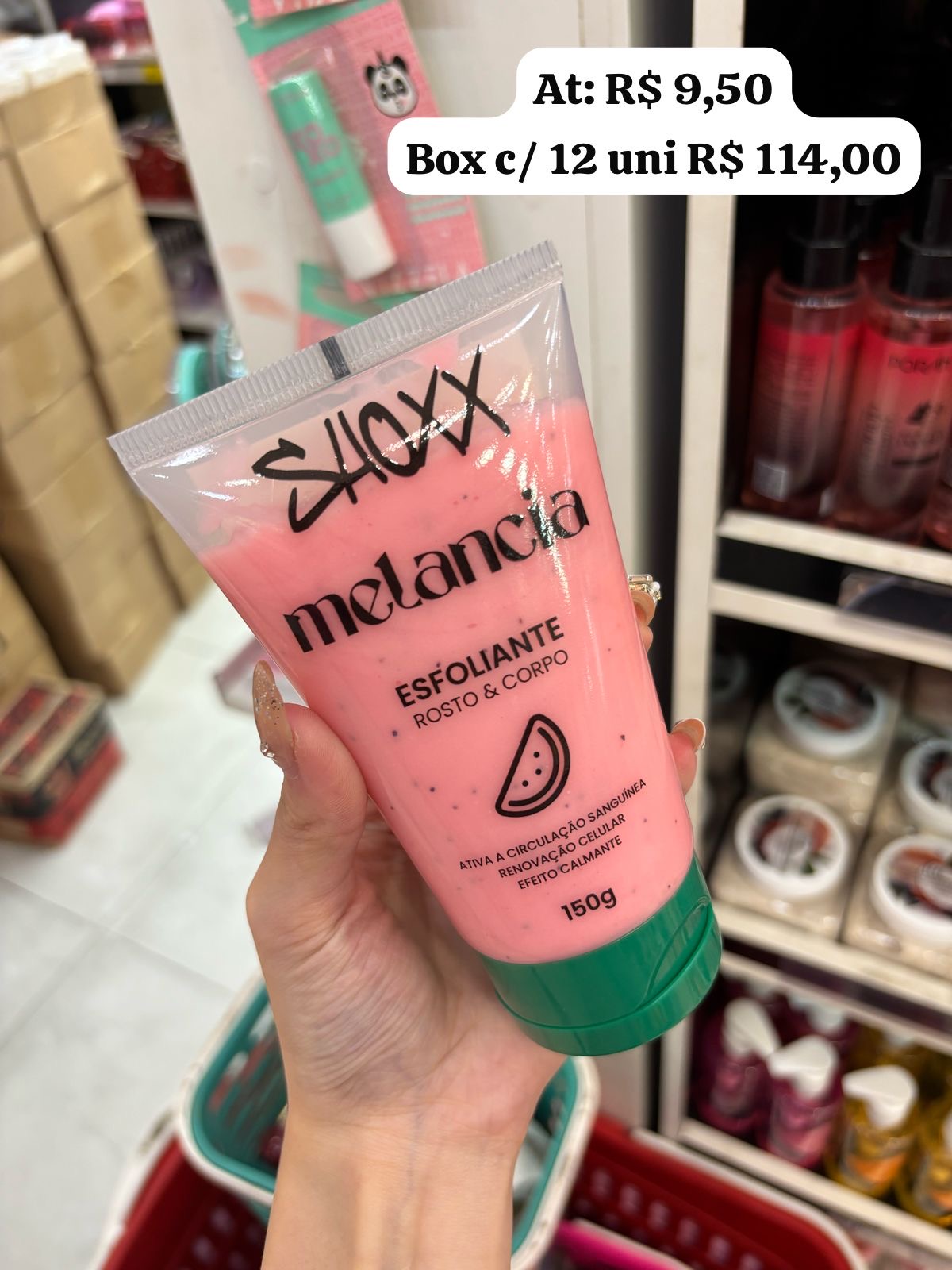 Esfoliante Corpo e Rosto Melancia Shoxx – Direto da 25